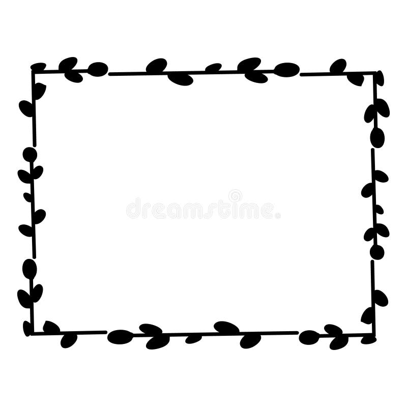 Rectangular Floral Frame. Vector Flat Illustration Stock Illustration ...