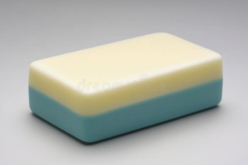 Rectangular Foam Object with a Yellow Base and Teal Top Featuring a ...