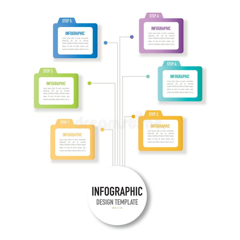 Rectangular Folder Mind Map Infographic for Business Presentation Stock ...