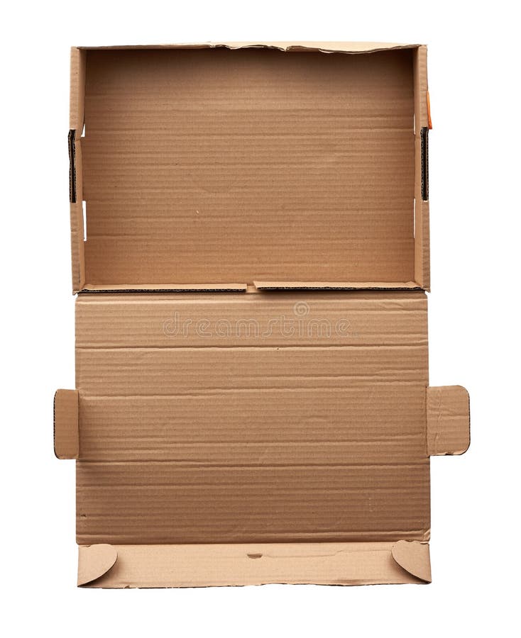 Rectangular Folding Box for Shipping Goods Isolated on a White ...