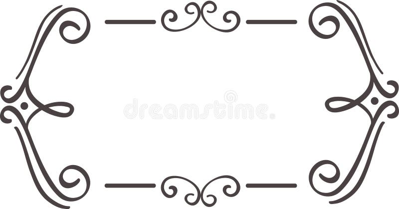 Rectangular Frame Adorned with Elegant Flourishes and Swirls, Providing ...