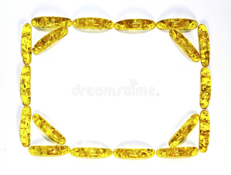 Rectangular Frame of Amber Stones Stock Photo - Image of decoration ...