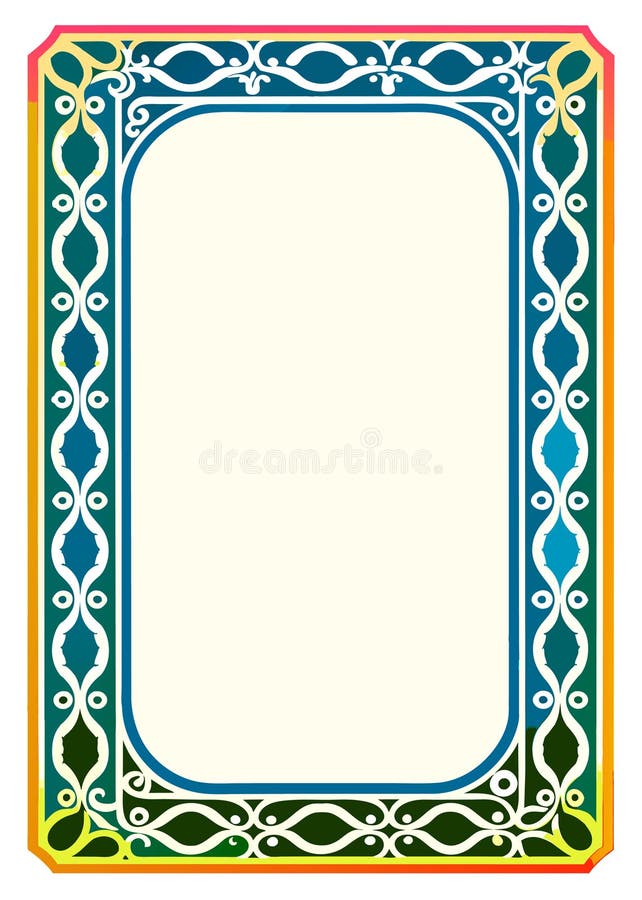 A Rectangular Frame in Blue-green Color on a White Background with an ...
