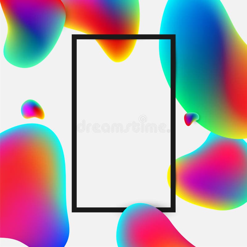 Rectangular Frame with Colour Bubbles on White. Stock Vector ...