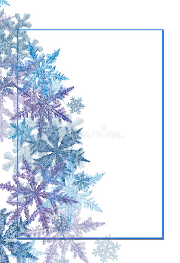 Rectangular Frame Decorated with Snowflake Wreath and Shadow. Stock ...