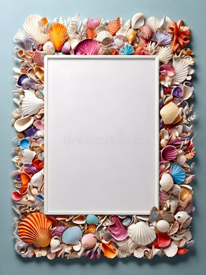 Intricate Seashell Border Design for Coastal-Themed Decor Stock Photo ...