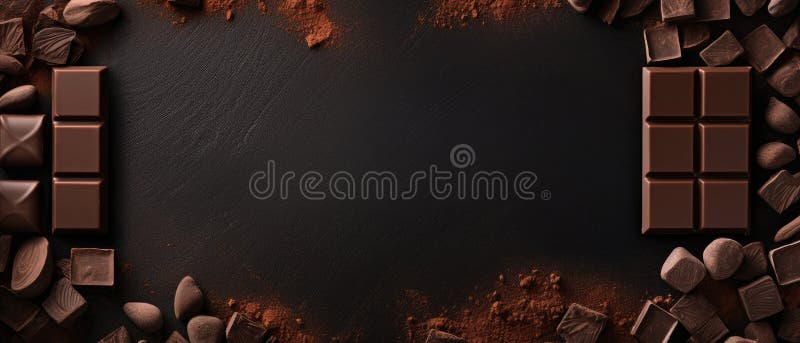 A Rectangular Frame of Empty Chocolate, Surrounded by Blocks of Rich ...
