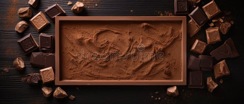 A Rectangular Frame of Empty Chocolate, Surrounded by Blocks of Rich ...