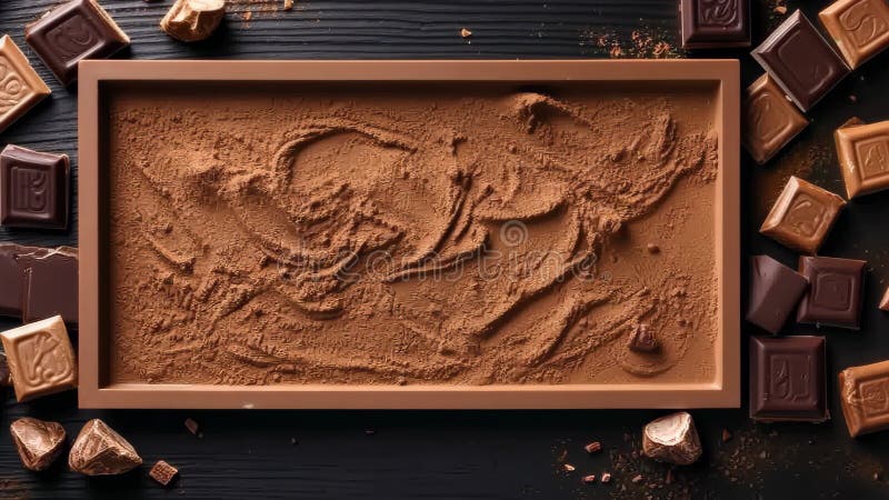 A Rectangular Frame of Empty Chocolate, Surrounded by Blocks of Rich ...