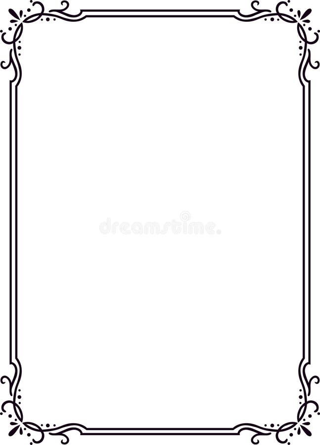 Rectangular Frame Featuring Elegant Floral Corners on a Clean White ...