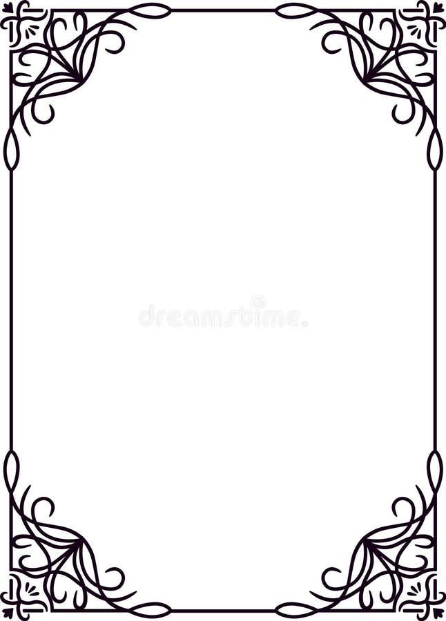 Rectangular Frame Featuring Intricate Floral Corner Decorations ...