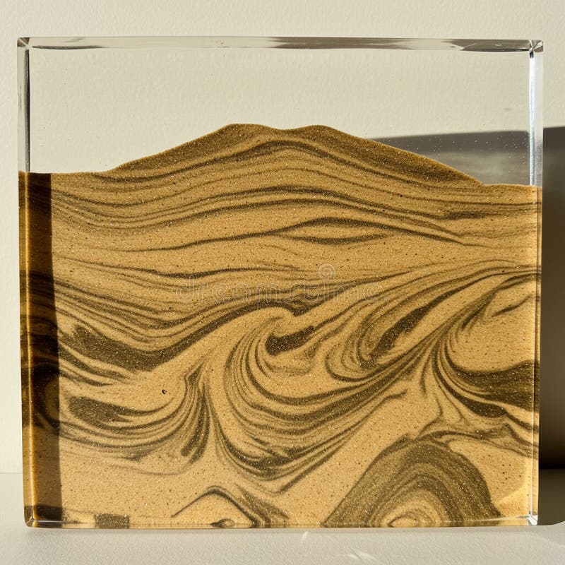 Rectangular Frame Filled with Layered Sand Displaying Intricate ...