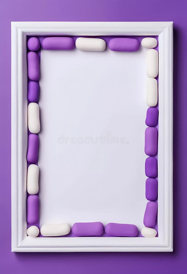 A Rectangular Frame is Filled with White and Purple Play Dough ...