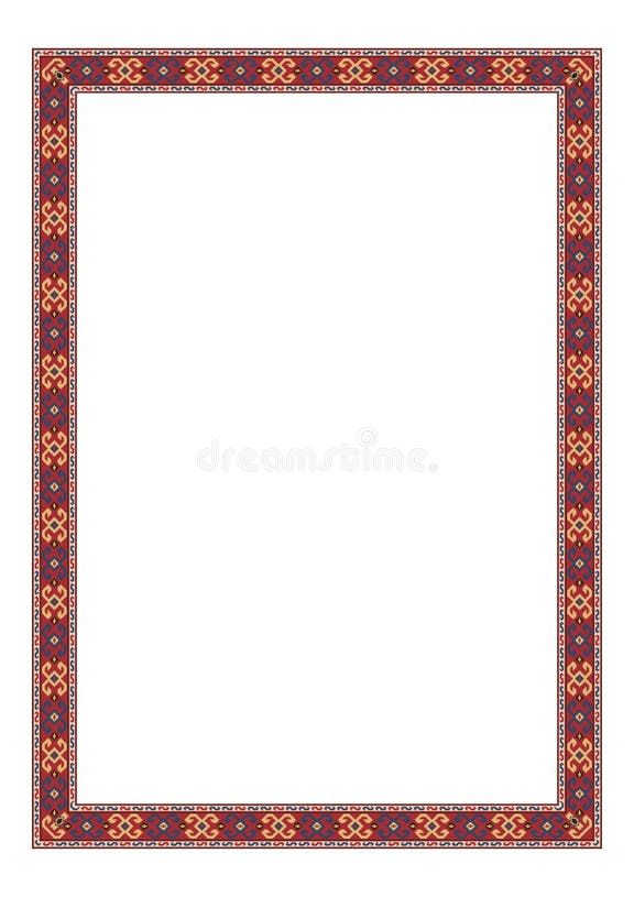Rectangular Frame with Geometric, Georgian Ethnic Pattern. Stock Vector ...