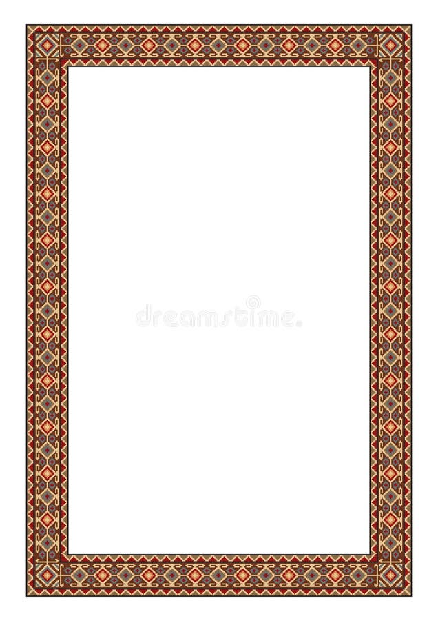 Rectangular Frame with Geometric, Georgian Ethnic Pattern Stock Vector ...