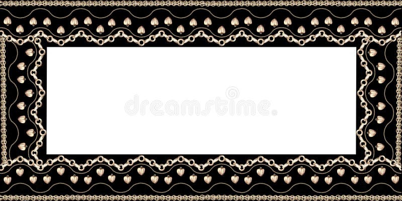 A Black and Gold Rectangular Frame with a Black Border Stock Photo ...