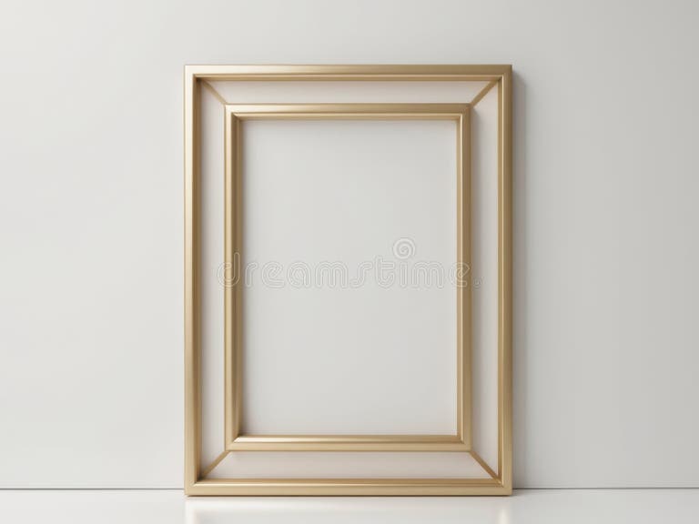 Rectangular Frame Gold Border Double Line Rectangle Golden Stock Image ...