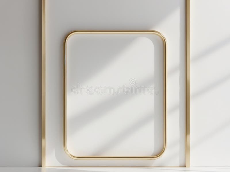 Rectangular Frame Gold Border Double Line Rectangle Golden. Stock Image ...