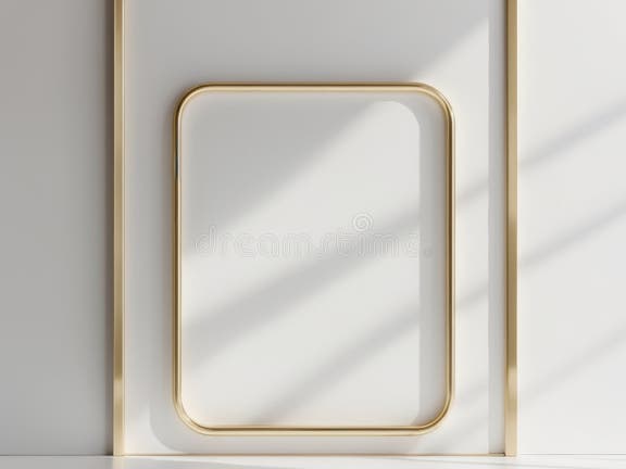 Rectangular Frame Gold Border Double Line Rectangle Golden. Stock Image ...