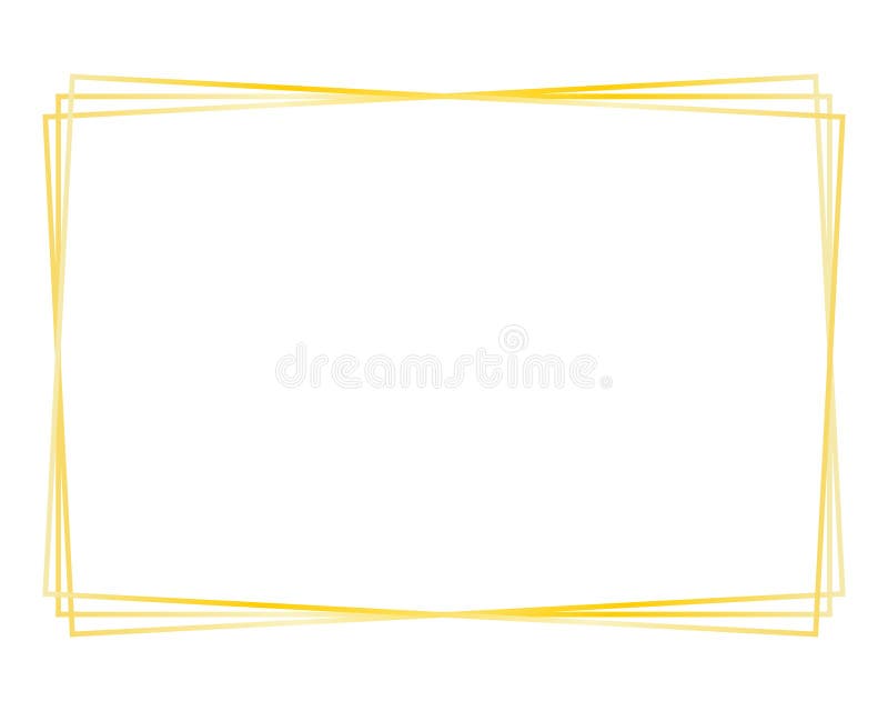 Rectangular Frame, Golden Lines, Vector Stock Vector - Illustration of ...