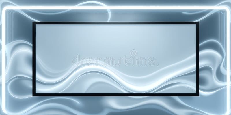 Rectangular Frame with a Light Blue Background and Abstract Wavy ...