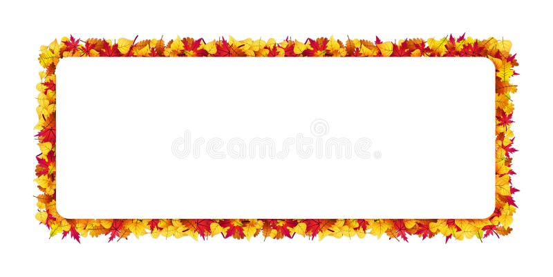 Rectangular Frame Made of Autumn Leaves. Vector Template. Stock Vector ...