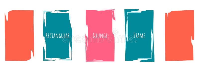 Rectangular Frame Made of Brush Strokes. Element for Creating Logo ...