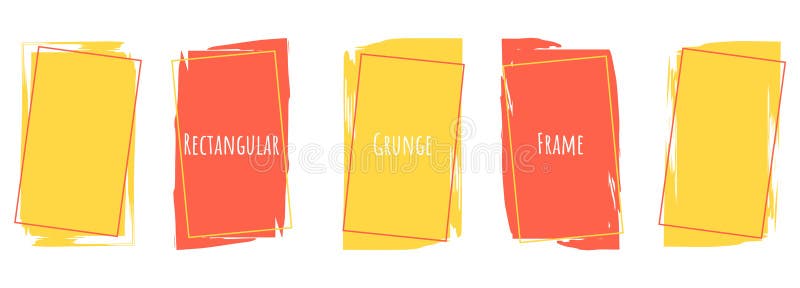 Rectangular Frame Made of Brush Strokes. Element for Creating Logo ...