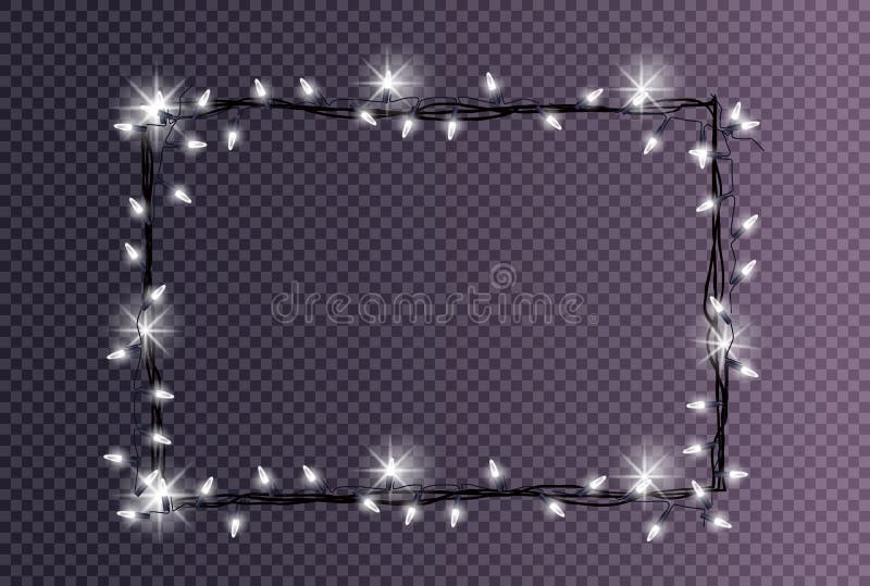 Rectangular Frame Made Christmas Lights Sparkling Stock Vector ...
