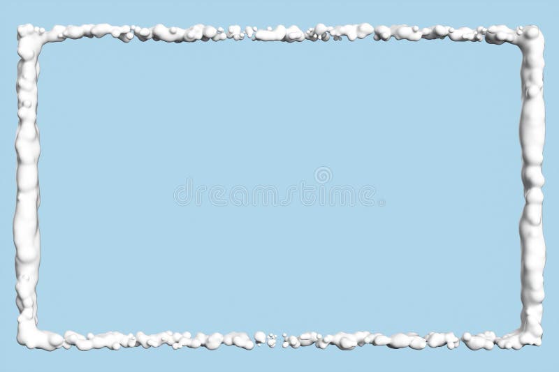 Rectangular Frame Made of Cream Splash Drops on a Blue Background Stock ...