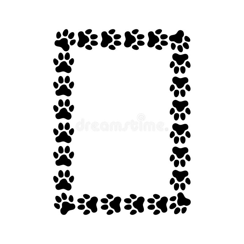 Rectangular Frame Made of Paw Prints Stock Illustration - Illustration ...