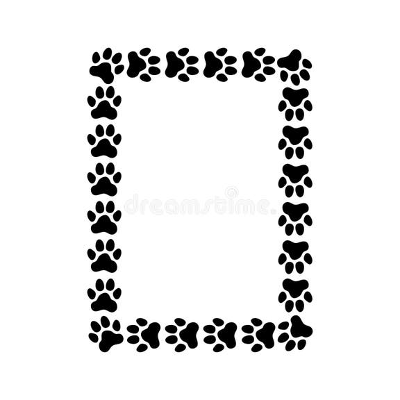 Rectangular Frame Made of Paw Prints Stock Illustration - Illustration ...