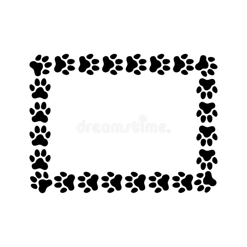 Rectangular Frame Made of Paw Prints Stock Illustration - Illustration ...