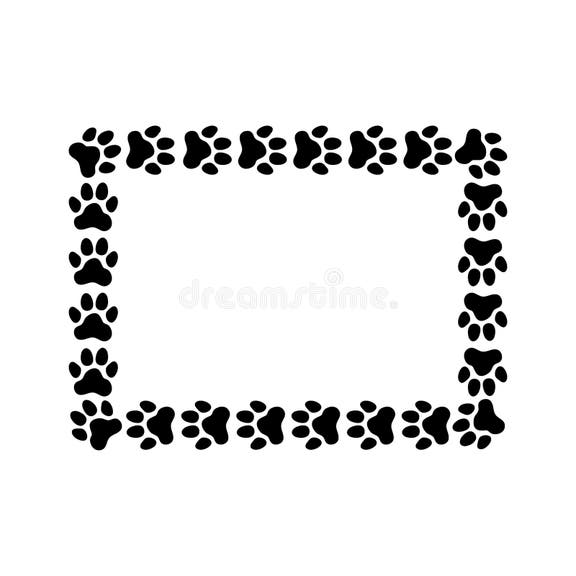 Rectangular Frame Made of Paw Prints Stock Illustration - Illustration ...