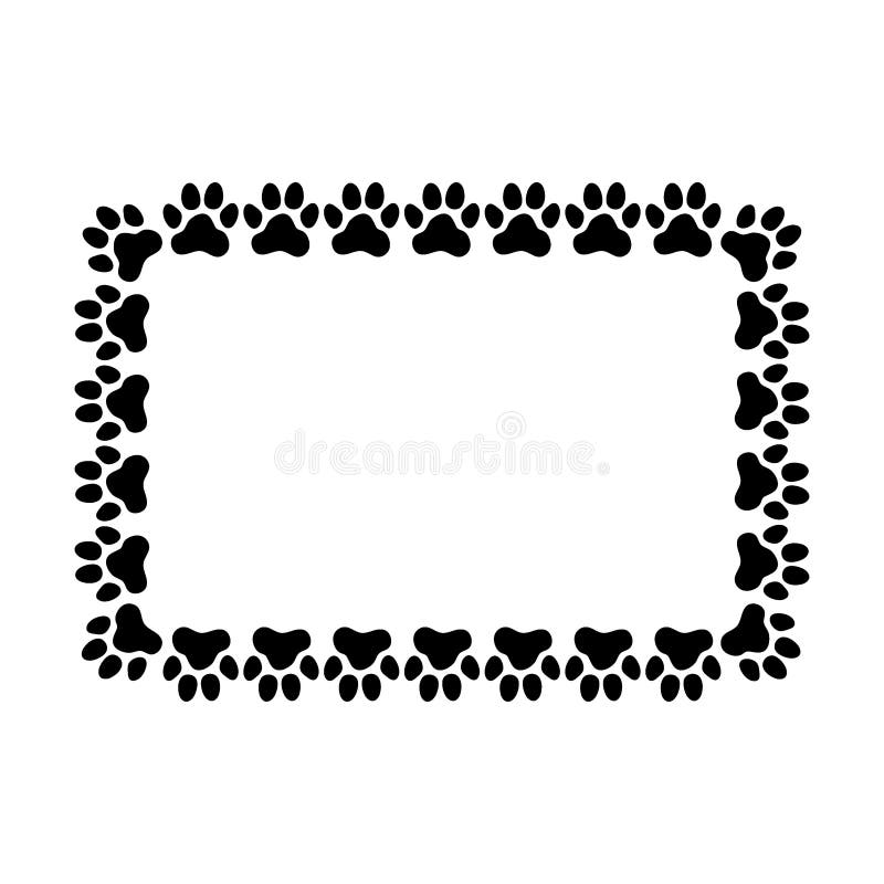 Rectangular Frame Made of Paw Prints Stock Illustration - Illustration ...
