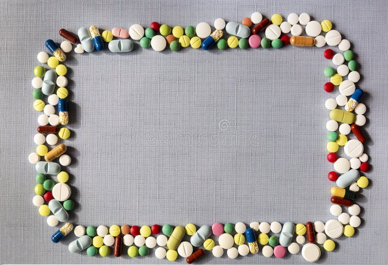 Rectangular Frame Made of Pills Stock Photo - Image of pharmacy ...