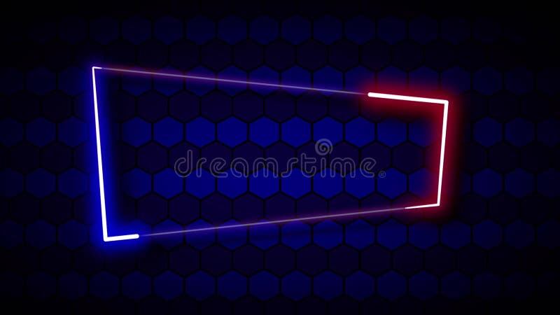 A Rectangular Frame Made of Two Moving Neon Lights. Vaporwave Animation ...