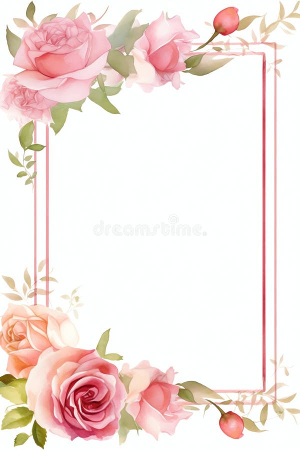 Rectangular Frame Minimalist Shades of Light Pink Color Roses ...