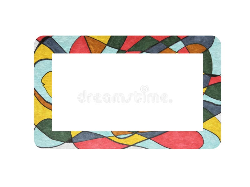 Rectangular Frame Multicolored Frame Drawn with Markers. Stock ...