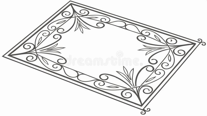 Rectangular Frame Ornate Geometric Corners Vector Decorative Border ...