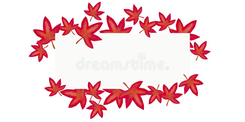 Rectangular Frame with Place for Text Made of Red Maple Leaves ...