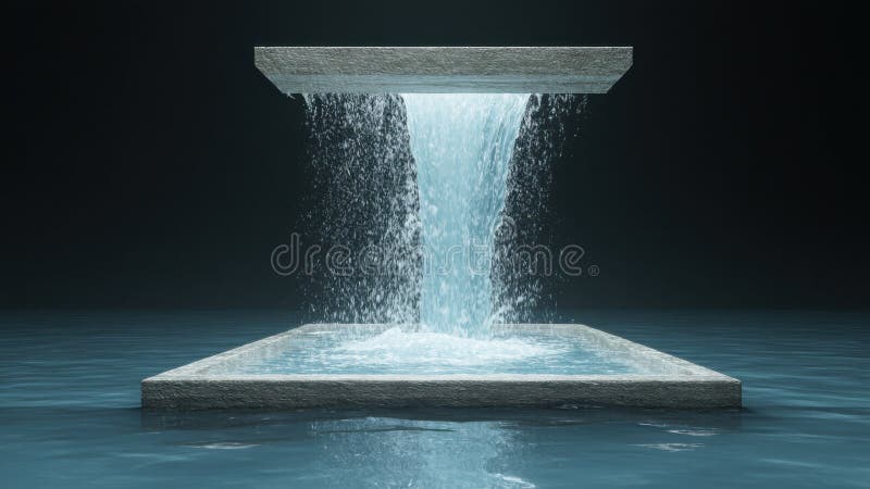 Rectangular Frame Releases a Stream of Water Symbolizing Movement Free ...