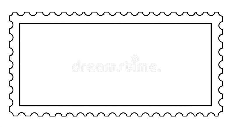Rectangular Frame Resembling a Postage Stamp Outline. it Features a ...
