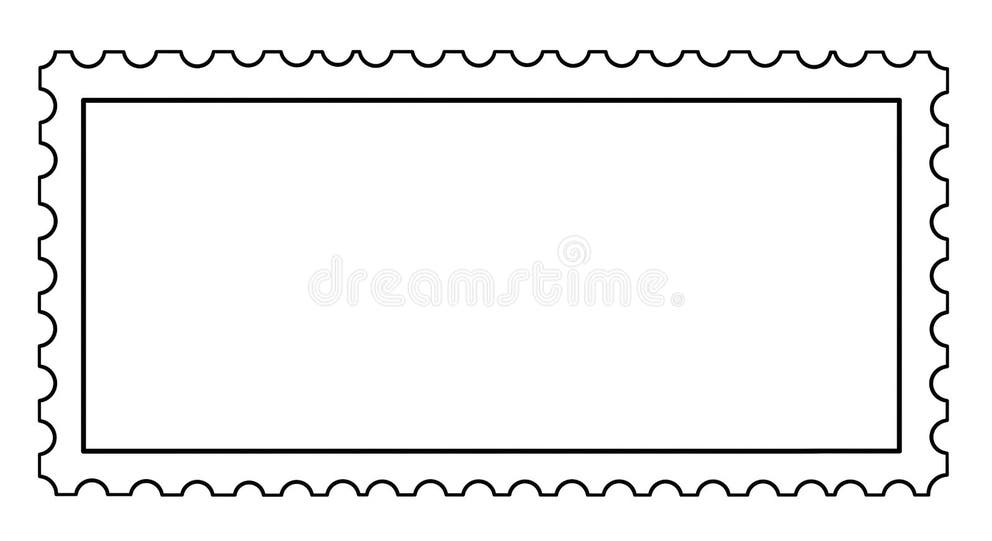 Rectangular Frame Resembling a Postage Stamp Outline. it Features a ...