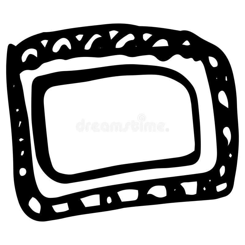 Rectangular FRAME with Rounded Corners with a Texture of Strokes, with ...