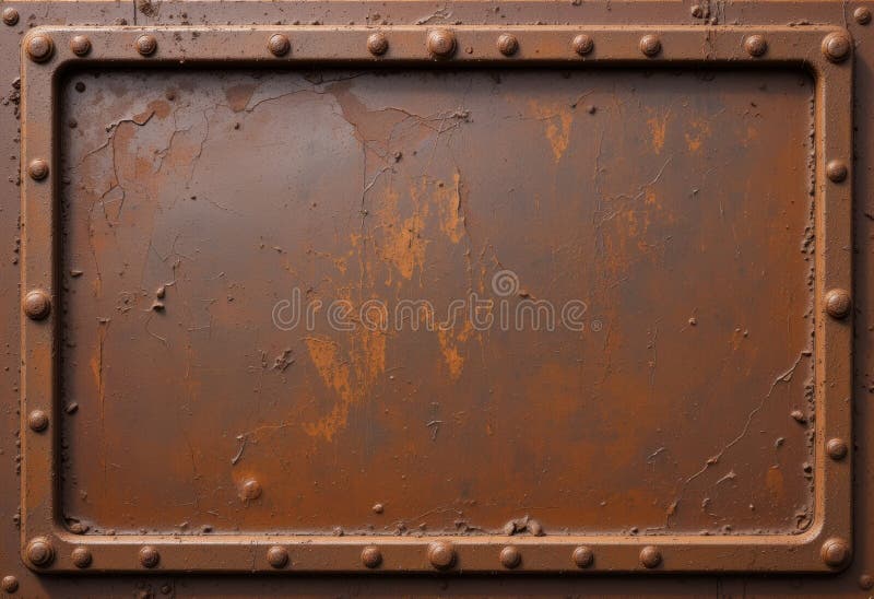 Rectangular Frame Rusted Metal Surface, Rusty Sign. Stock Photo - Image ...