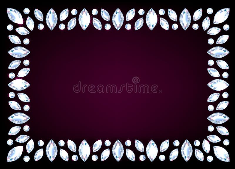 Rectangular Frame of Sparkling Diamonds Realistic Vector Stock Vector ...