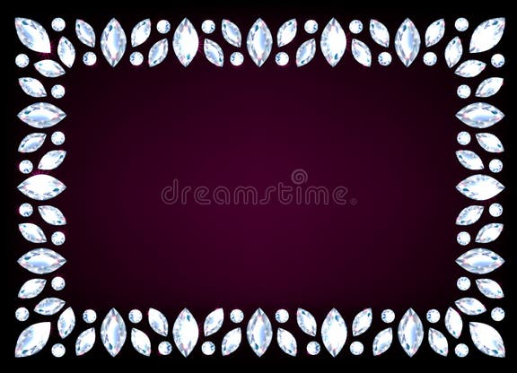 Rectangular Frame of Sparkling Diamonds Realistic Vector Stock Vector ...