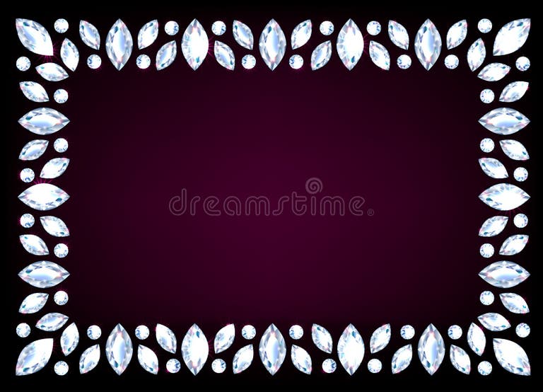 Rectangular Frame of Sparkling Diamonds Realistic Vector Stock Vector ...