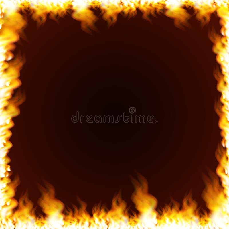 Rectangular Frame Surrounded with Flame Stock Vector - Illustration of ...